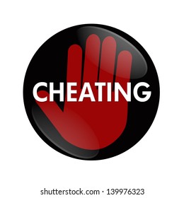 Black Red Button Word Cheating Hand Stock Illustration 139976323