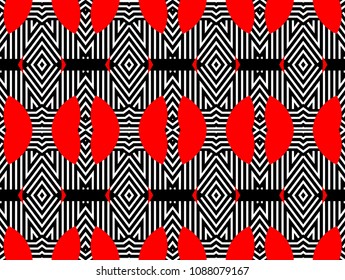 Black Red White Psychedelic Pattern Simple Stock Illustration ...