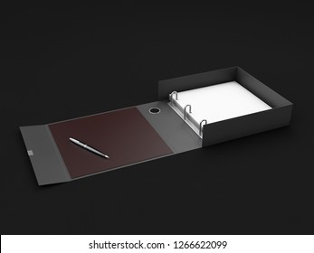 Black Ring Binder Folder 3d Illustration 스톡 일러스트 1266622099 | Shutterstock