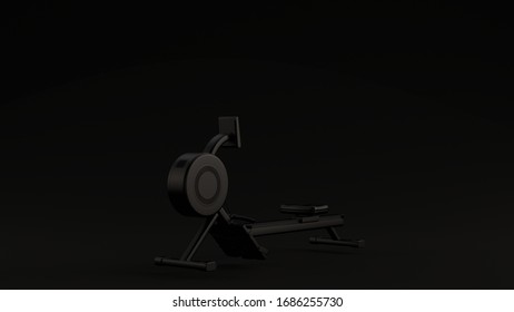 Black Rowing Machine Black Background 3d Stock Illustration 1686255730 ...