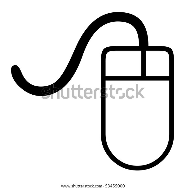 Black Silhouette Computer Mouse Isolated On Stock Illustration 53455000 ...