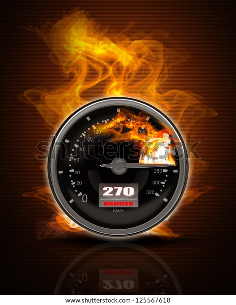Black Speedometer Fire High Resolution 3d 스톡 일러스트 125567618 | Shutterstock