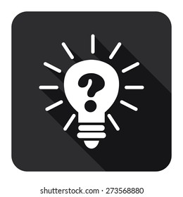 Black Square Question Mark Light Bulb Stock Illustration 273568880