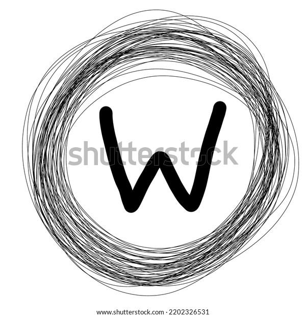 Black Squiggle Circle Border W Initial Stock Illustration 2202326531 ...