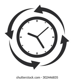 Back Arrow Around Clock Glyph Icon Stock Illustration 1113410378