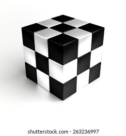 Black White Checkered Cube Stock Illustration 263236997 | Shutterstock
