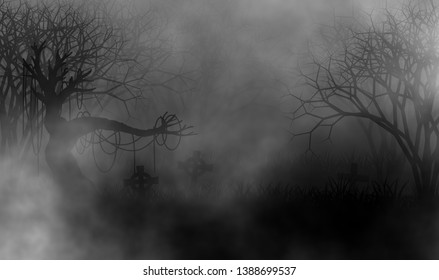 Black White Horror Theme Concept Design Stock Illustration 1388699537 ...