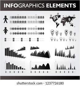 Black White Infographics Set Stock Illustration 1237726180 | Shutterstock