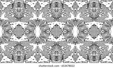 Black White Mosaic Pattern Textile Backgrounds Stock Illustration ...