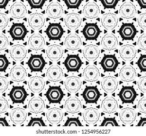 Vector Monochrome Seamless Texture Abstract Geometric Stock Vector ...
