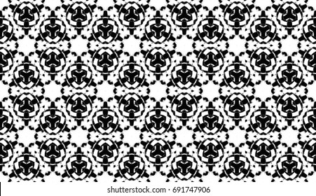 Black White Seamless Pattern Textile Backgrounds Stock Illustration ...