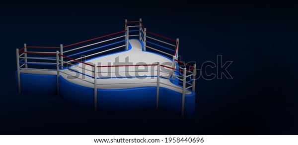 Bladder Shaped Boxing Ring On Dark Stock Illustration 1958440696 ...