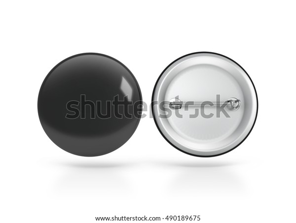 Blank Black Button Badge Mockup Front Stock Illustration 490189675 ...