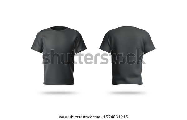 Blank Black Clean Tshirt Mockup Isolated Stock Illustration 1524831215