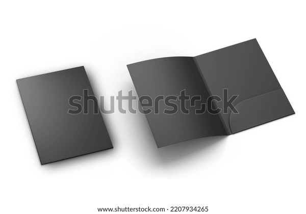 Blank Black Paper A4 Folder Mockup Stock Illustration 2207934265 ...