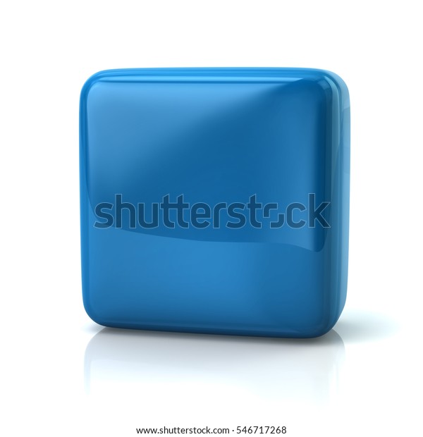 Blank Blue Square Button Isolated On Stock Illustration 546717268