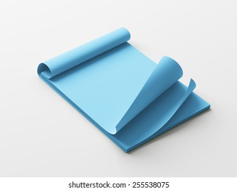 Blank Blue Stack Papers Isolated On Stock Illustration 255538075 ...