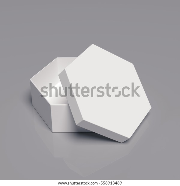 Blank Cardboard Box Template On Grey: ilustrações stock 558913489 ...