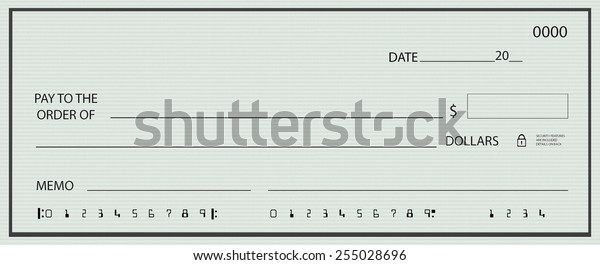 Blank Check False Numbers Stock Illustration 255028696