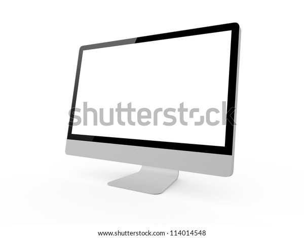 Blank Desktop Computer Screen Isolated On Stock Illustration 114014548 ...