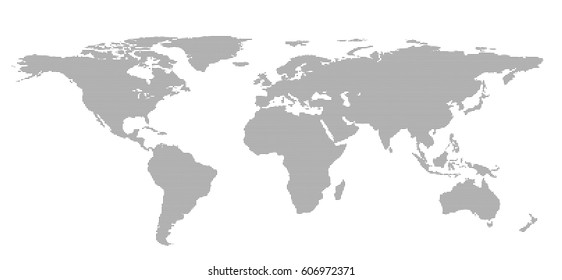 Blank Grey Map World Isolated On: เวกเตอร์สต็อก (ปลอดค่าลิขสิทธิ์ ...