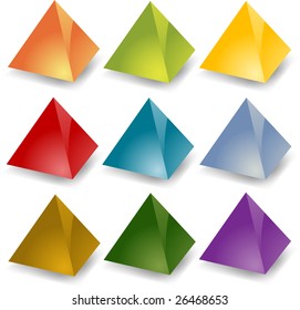 Blank Editable 3d Pyramid Icon Set Stock Illustration 26468653 ...