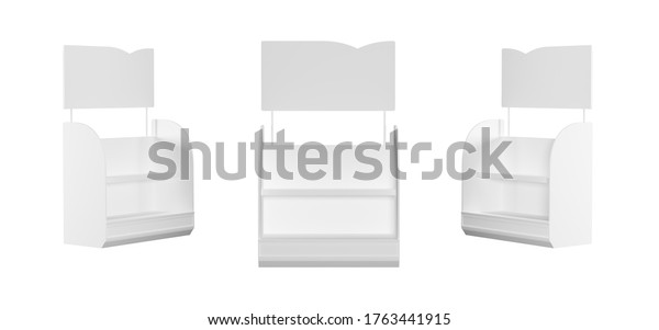 Ilustrasi Stok Blank Empty Holder Box Display Products 1763441915 ...