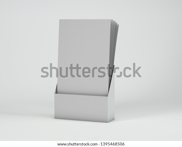 Blank Leaflets Standing Container Mock 3d Stock Illustration 1395468506 ...