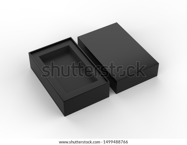 Blank Mobile Box Packaging Mockup Template Stock Illustration ...