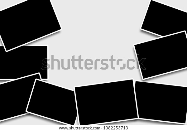 Blank Overlapping Photo Frames Template Rectangular: ภาพประกอบสต็อก ...