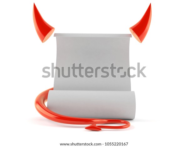 Blank Sheet Paper Devil Horns Isolated Stock Illustration 1055220167 ...