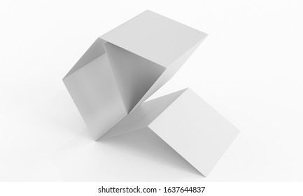 Blank Square Folded Flyer Multi Leaf: ภาพประกอบสต็อก 1637644837 ...