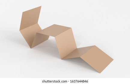 Blank Square Folded Flyer Multi Leaf Stock Illustration 1637644846