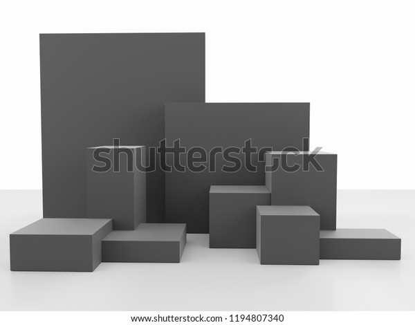 Blank Stacked Cube Display Stand Wall Stock Illustration 1194807340 ...