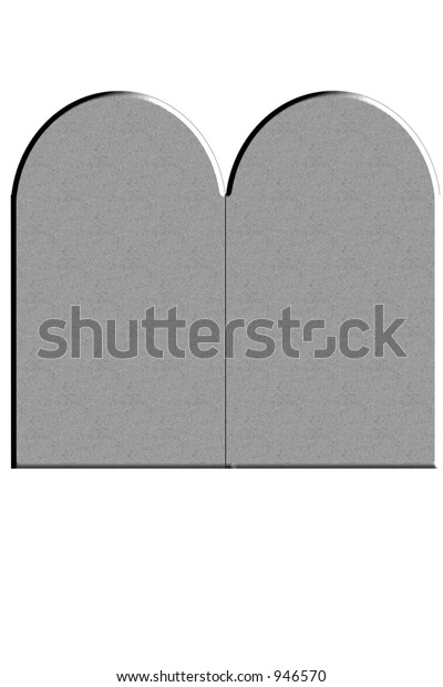 Blank Stone Tablets Isolated On White Stock Illustration 946570