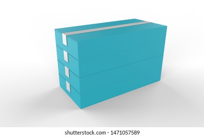 Blank Three Horizontal Rectangle Boxes Standing Stock Illustration ...