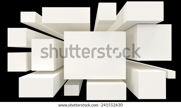 Blank White Blocks Perspective Isolated On Stock Illustration 241552630 ...