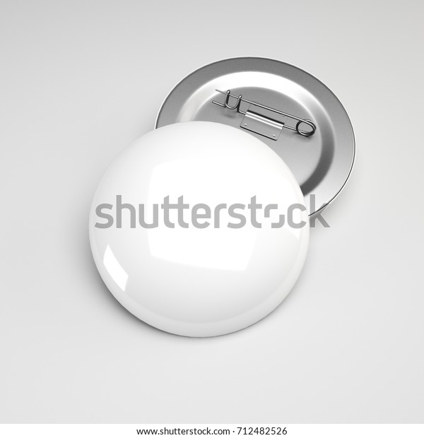 Blank White Button Badge Stack Mockup Stock Illustration 712482526