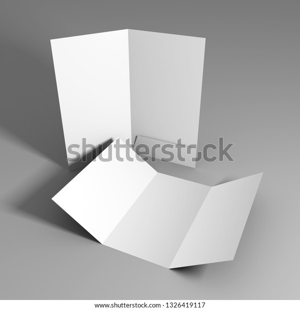 Blank White Folder Brochure Template Mockup Stock Illustration ...