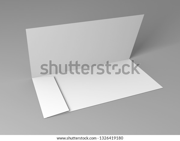 Blank White Folder Brochure Template Mockup Stock Illustration ...