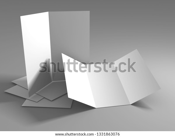 Blank White Folder Brochure Template Mockup Stock Illustration ...