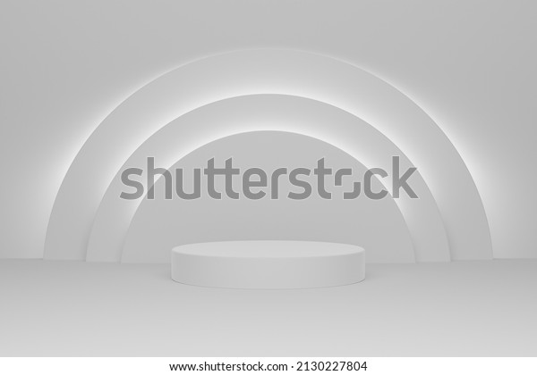 Blank White Gradient Background Circle Glowing: ilustrações stock ...