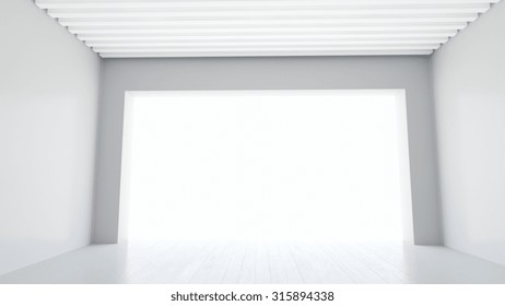 White Clean Empty Architecture Interior Space Stock Illustration ...