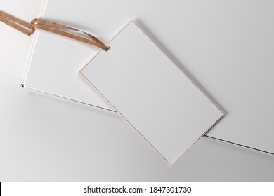 Blank White Rectangular Price Tag Golden Stock Illustration 1847301730 ...