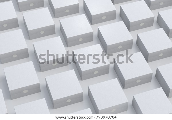 Blank White Square Boxes Mockup On Stock Illustration 793970704 ...