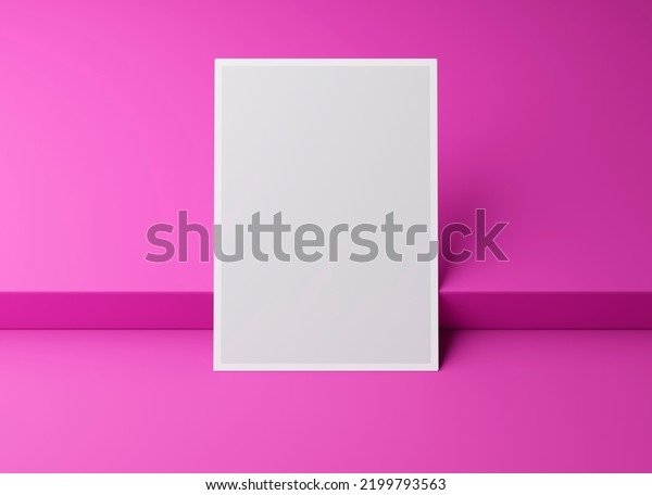 Blank White Vertical Postcard Mockup On Stock Illustration 2199793563 ...