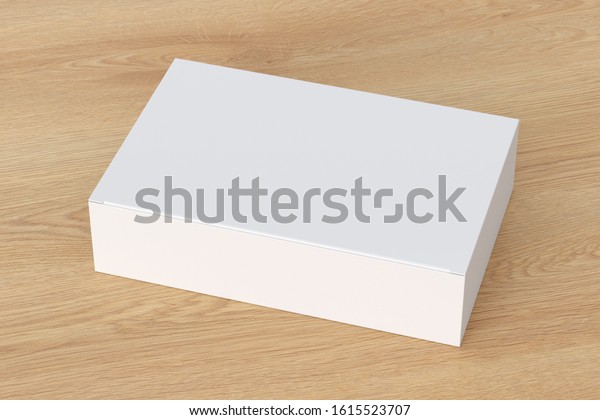 Blank White Wide Flat Box Closed Stock Illustration 1615523707 ...