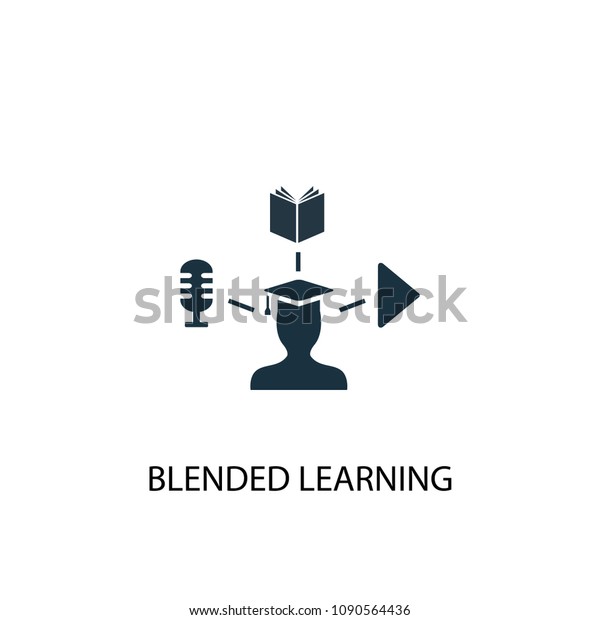 Blended Learning Icon Simple Element Illustration Stock Illustration ...