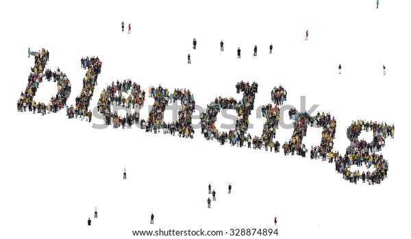 Blending Word Crowd Above Stock Illustration 328874894