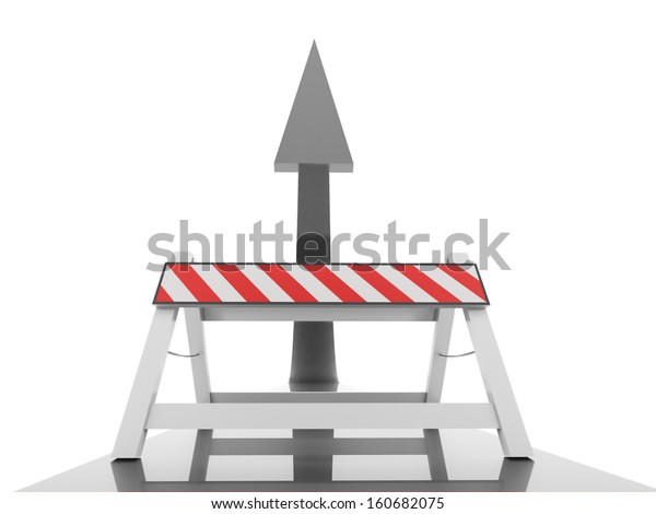 Blocked Arrow Concept Rendered On White Stock Illustration 160682075 ...